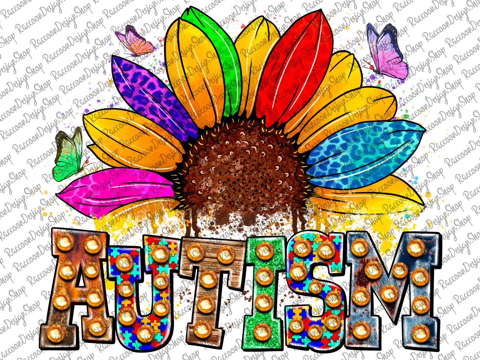 Autism Sunflower PNG Autism Awareness Autism Mom Au-some - Etsy