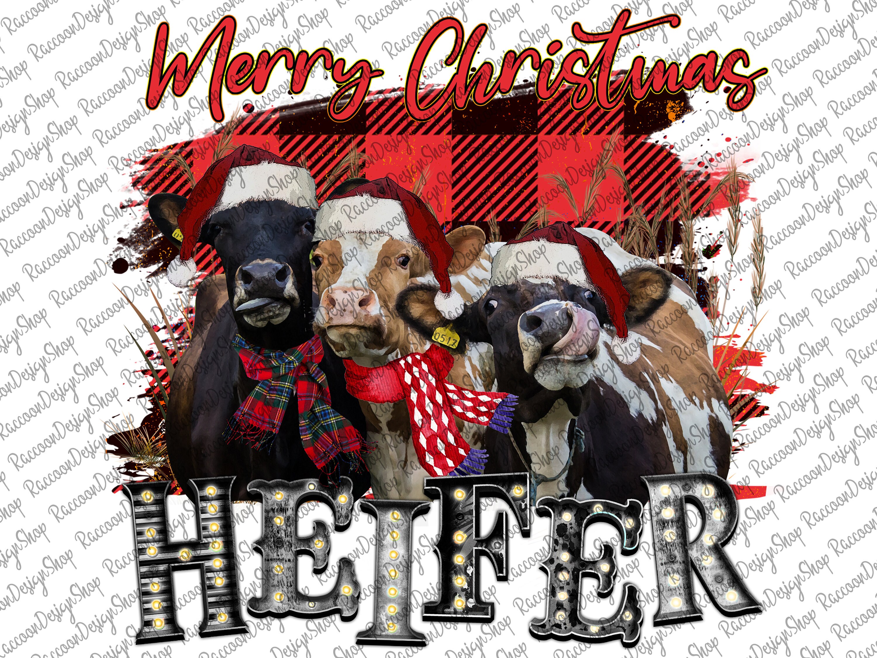 Merry Christmas Heifers, Christmas With My Herd,christmas Cow,christmas ...