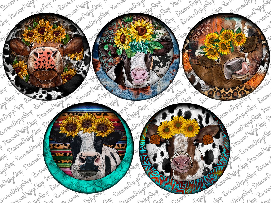 Cow Car Coaster Bundle Templates Design Bundle Cow PNG, Clip Art Design ...