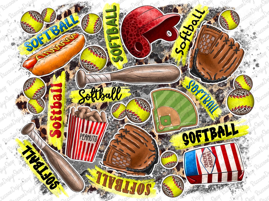 Softball Png,softball Sublimation Design,softball Clipart,softball ...