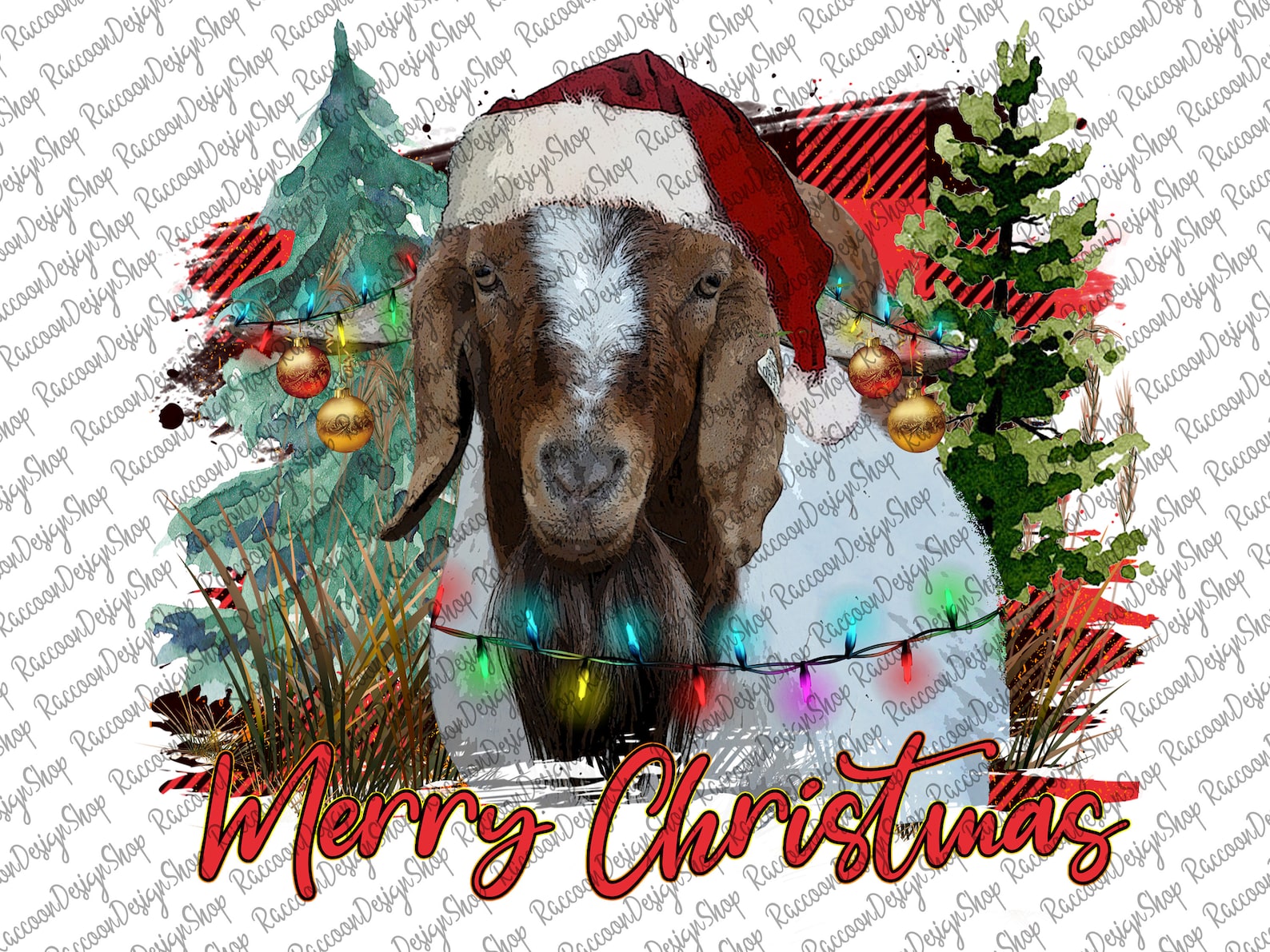 Christmas Boer Goat Christmas GoatDigital | Etsy