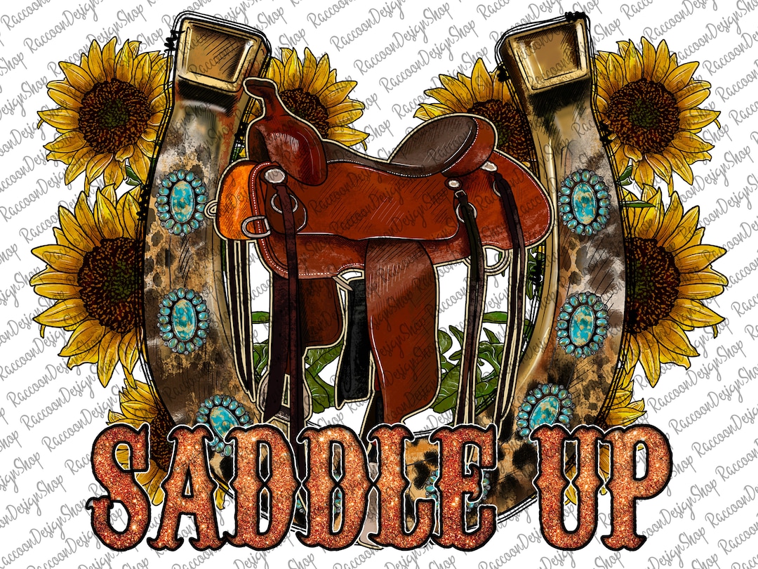 Saddle Up, Western, Retro, Cowboy, Horse Sublimation Designs Downloads ...