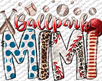Ballpark Mom Clipart - Etsy