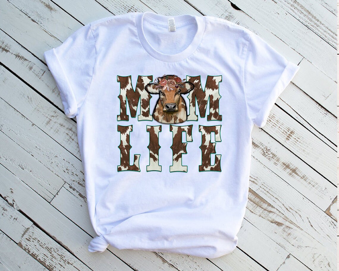 Mom Life Cow Png Western Design Cow Mom Mom Cow Cow | Etsy
