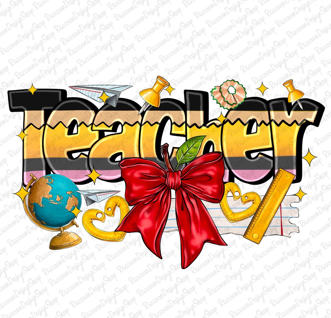 Coquette Teacher Png, Pencil Coquette Bow Png, Teach Love Inspire Png ...