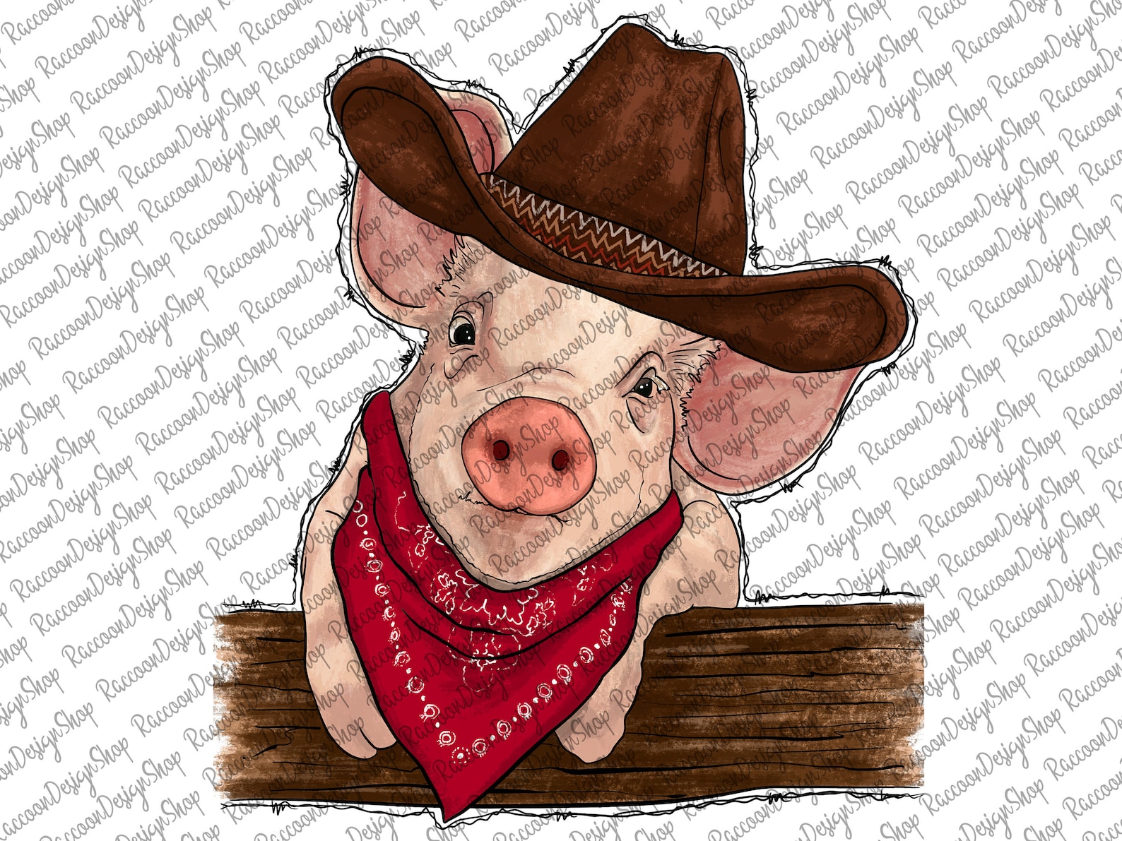 Cowboy Pig PNG Cute Pig Sublimation Designsfunny Pig - Etsy
