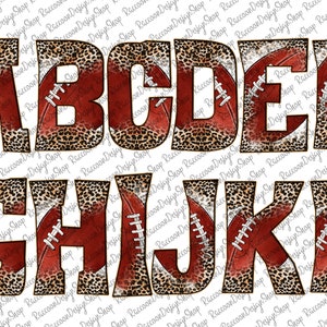 American Football Font, Football PNG Letters and Numbers, Instant ...