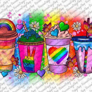 Lgbt Coffee Drink Png, Sublimation Designs, Peace, Orange Pumpkin Latte ...
