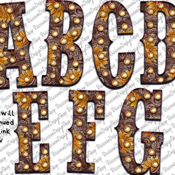 Tooled Leather Font - Etsy