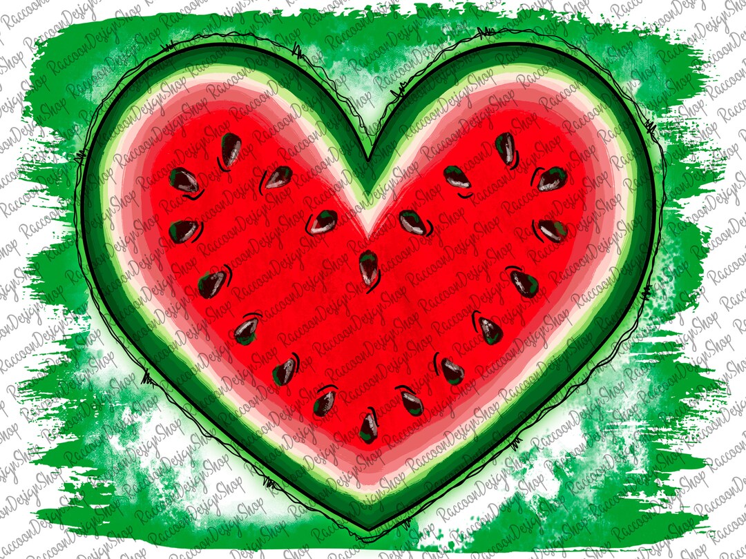 Watermelon Heart Png, Peace Love Watermelon Sublimation Digital ...