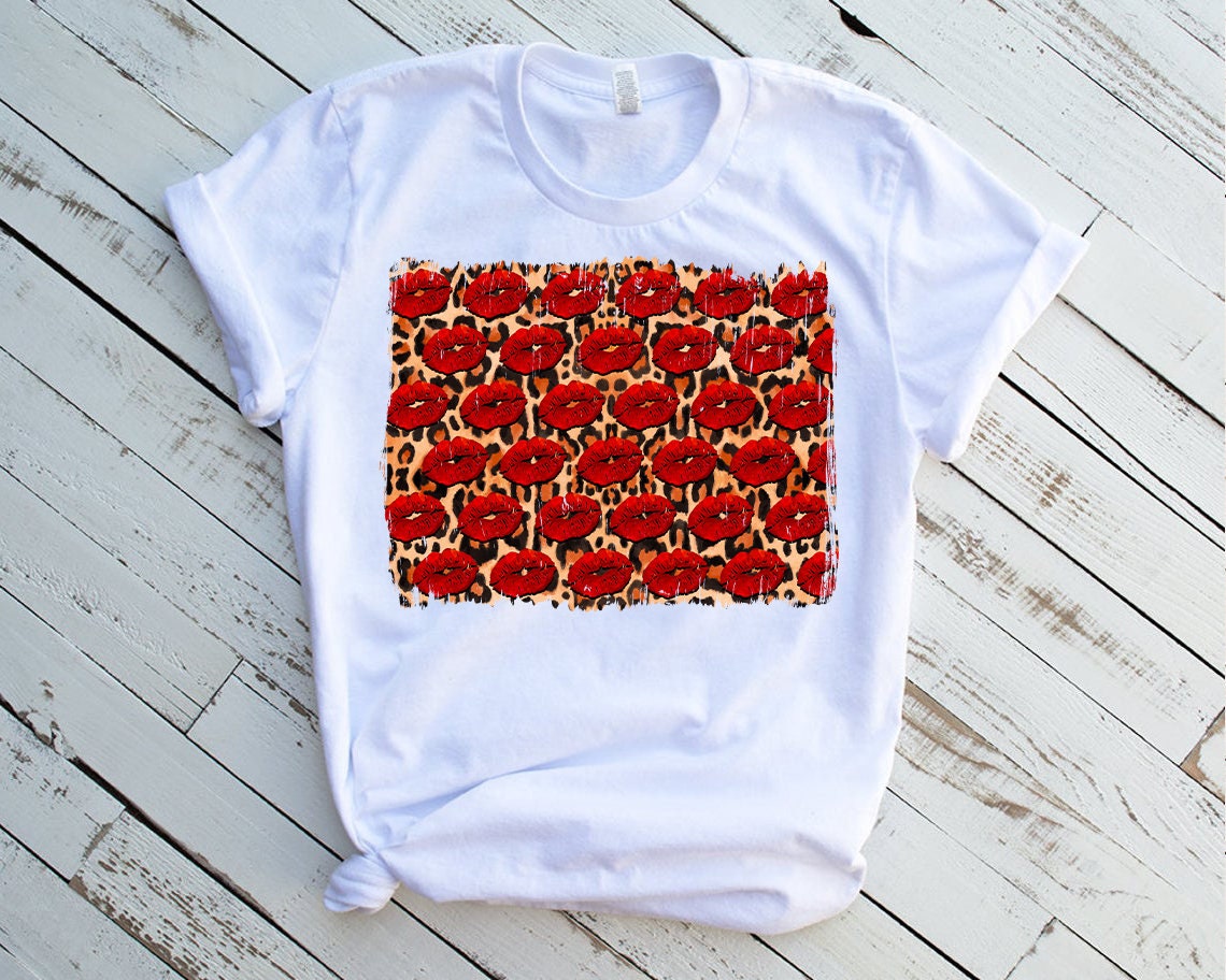 Leopard Red Lips Pattern Pngvalentines Day Pink Leopardlips - Etsy