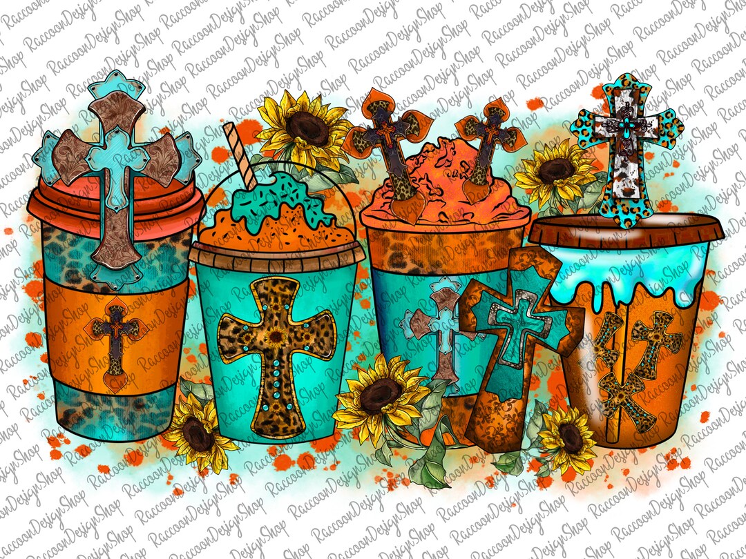 Cross Coffee Drink Png, Jesus Coffe Sublimation Designs, Christ Coffee ...