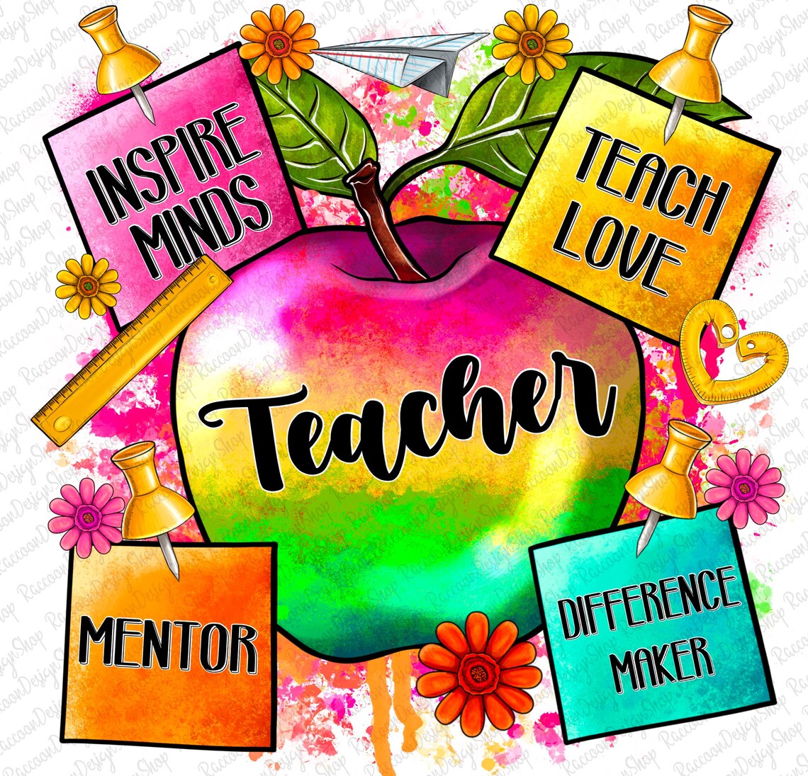 Teacher Design, Teaching Shirt PNG, Happy Teacher Appreciation Design ...