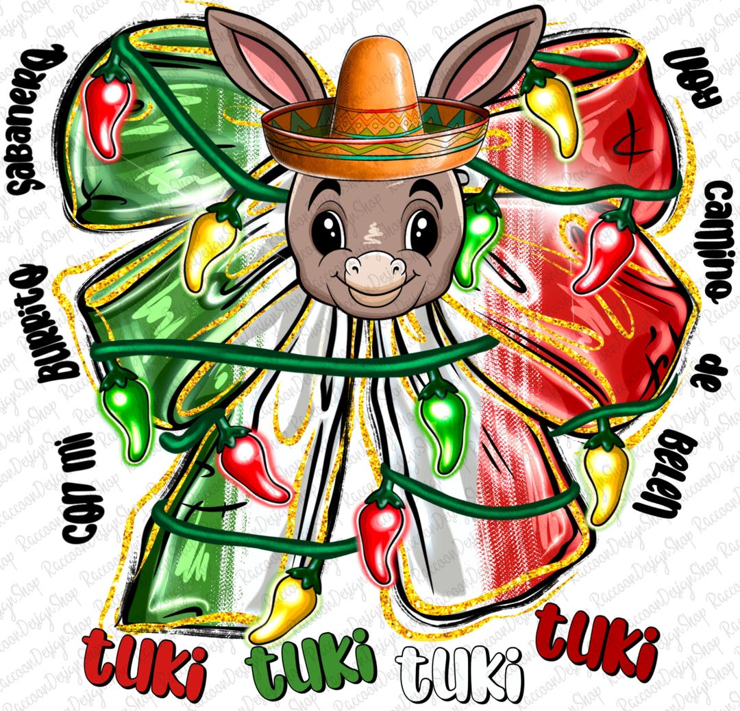 Mi Burrito Sabanero Mexican PNG, Feliz Navidad Digital Download, Tuki ...