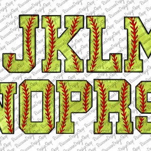 Softball Letters PNG With Leopard and Ball Stitching Background Pattern ...