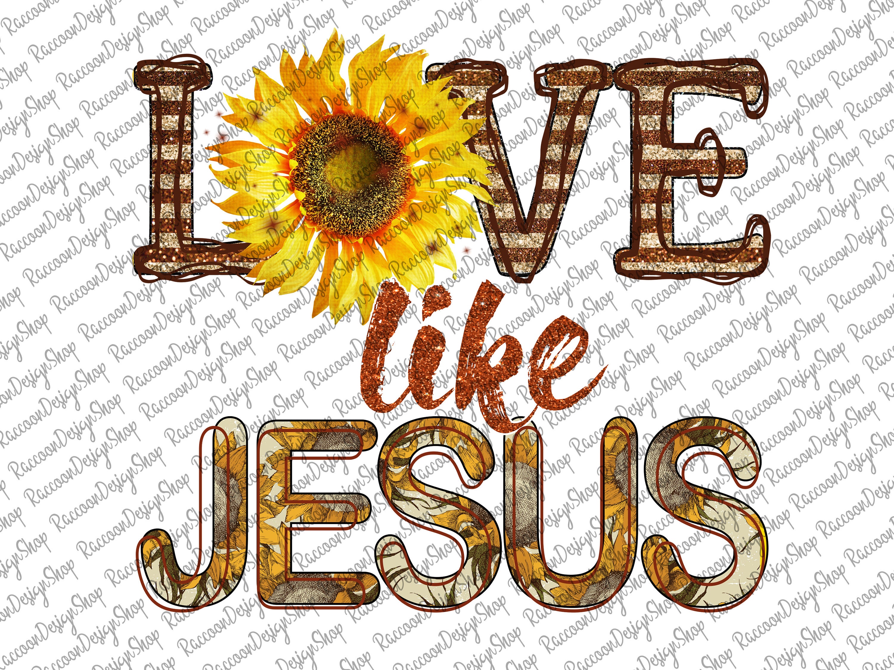 Love Like Jesus Sunflower Christian Png Cross Png Faith - Etsy