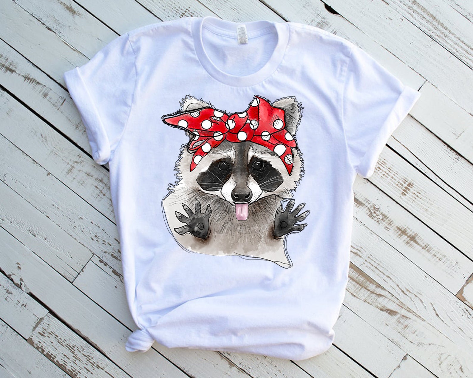 Raccoon With Bandana Png, Sublimation Digital Downland, Raccoon Drawing ...