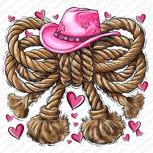 Rope Western Bow Png, Howdy Coquette Bow Png, Cowhide Bow Png, Coquette ...