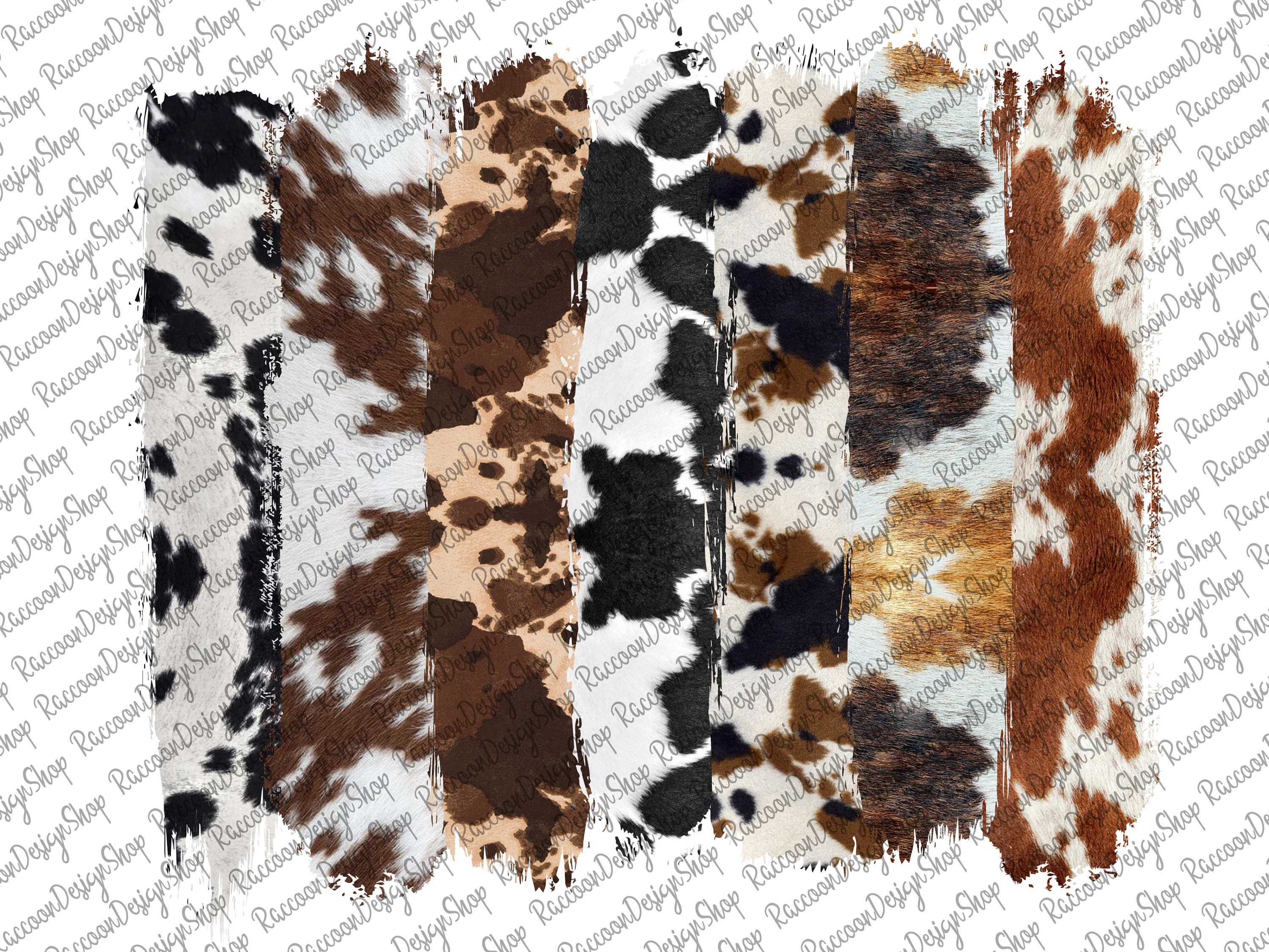 Cowhide Brushstrokes Cowhide Sublimation Design Cow Merry & - Etsy