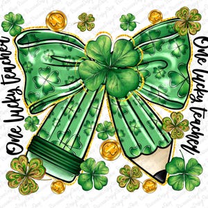 Teacher St Patrick Coquette Bow Png, St Patricks Day Png, Teacher Png ...
