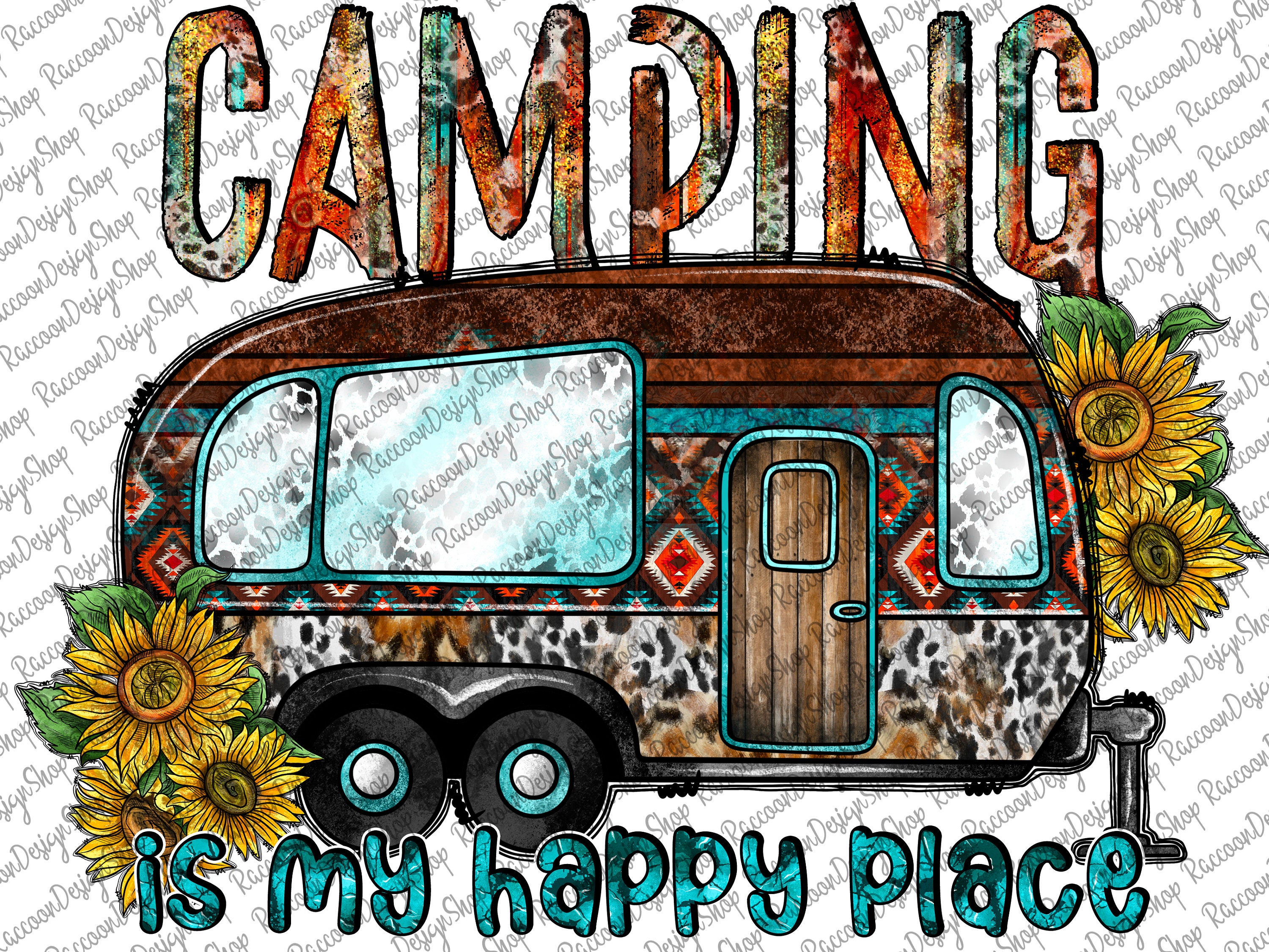 Camping In A Camper Clipart