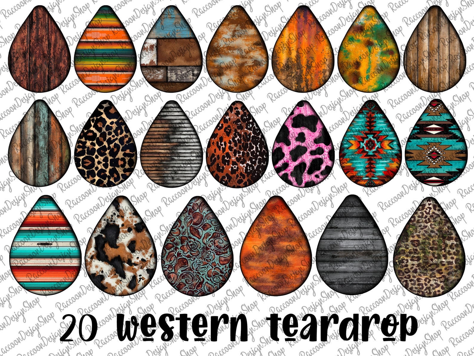 Western Teardrop Earring, Western Design, Western Png, Sublimation Png ...