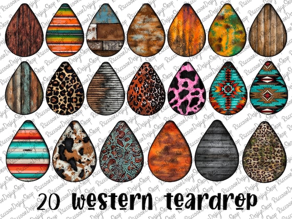 Western Teardrop Earring Western Design Western Png - Etsy