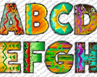 Drawing & Illustration Striped Letters and Numbers Monogram Serape ...