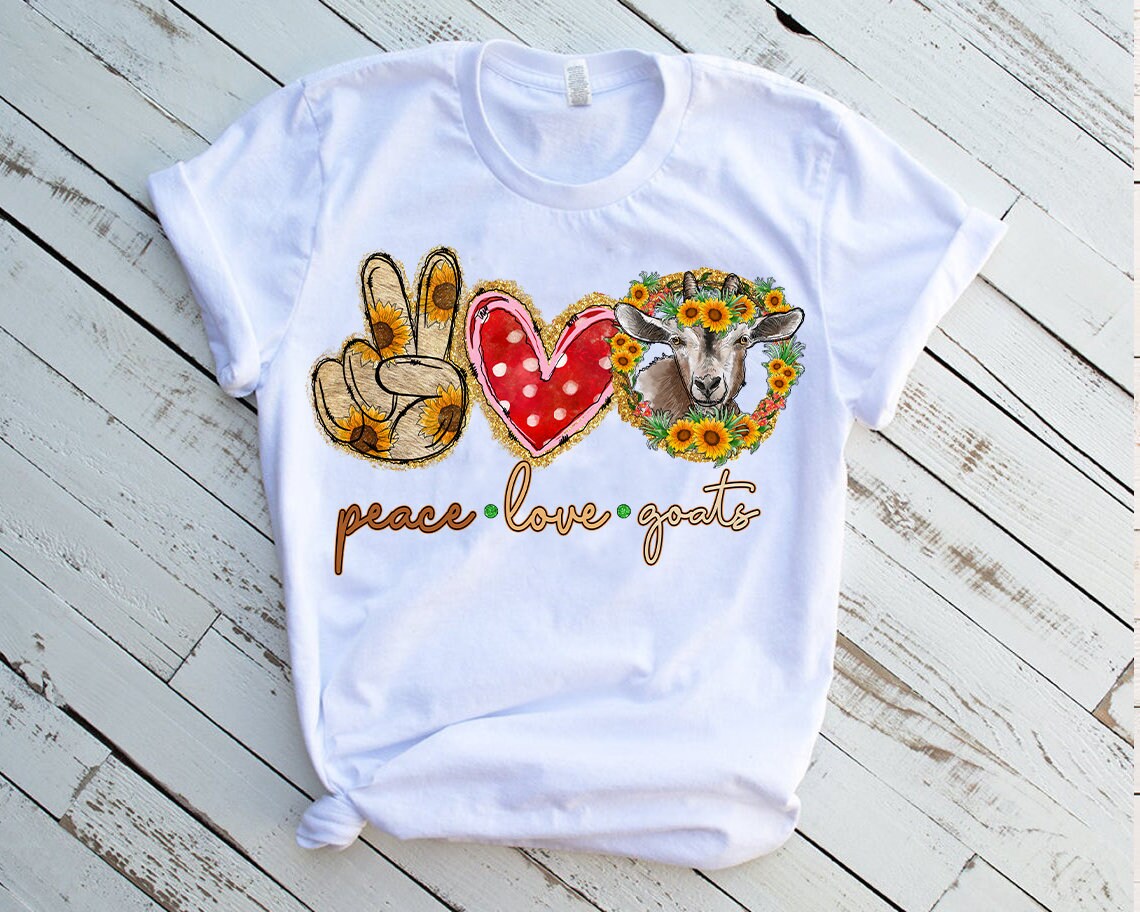 Peace Love Goats, Digital Download,png,goat Sublimation,sublimation ...
