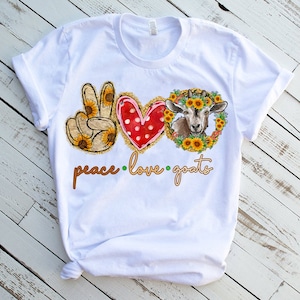 Peace Love Goats, Digital Download,png,goat Sublimation,sublimation ...