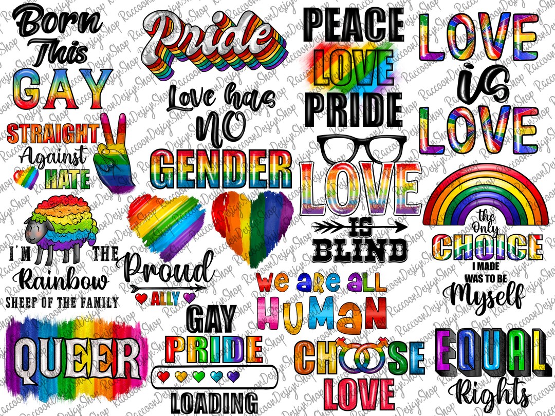 Gay Pride Png Bundle, LGBT Png Bundle, Gay Png, Pride Png, Rainbow Png ...