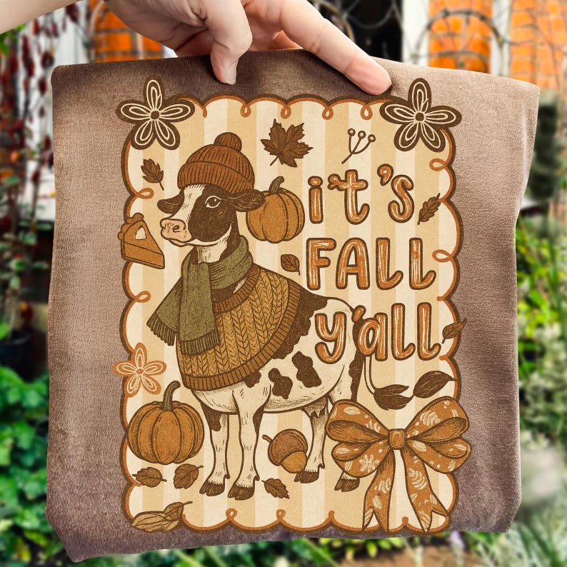 It is Fall Y'all Cow Png, Fall Cows PNG, Thanksgiving Cows Png,cow Png ...