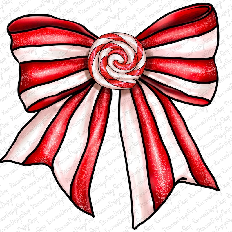 Candy Cane Bow - Etsy