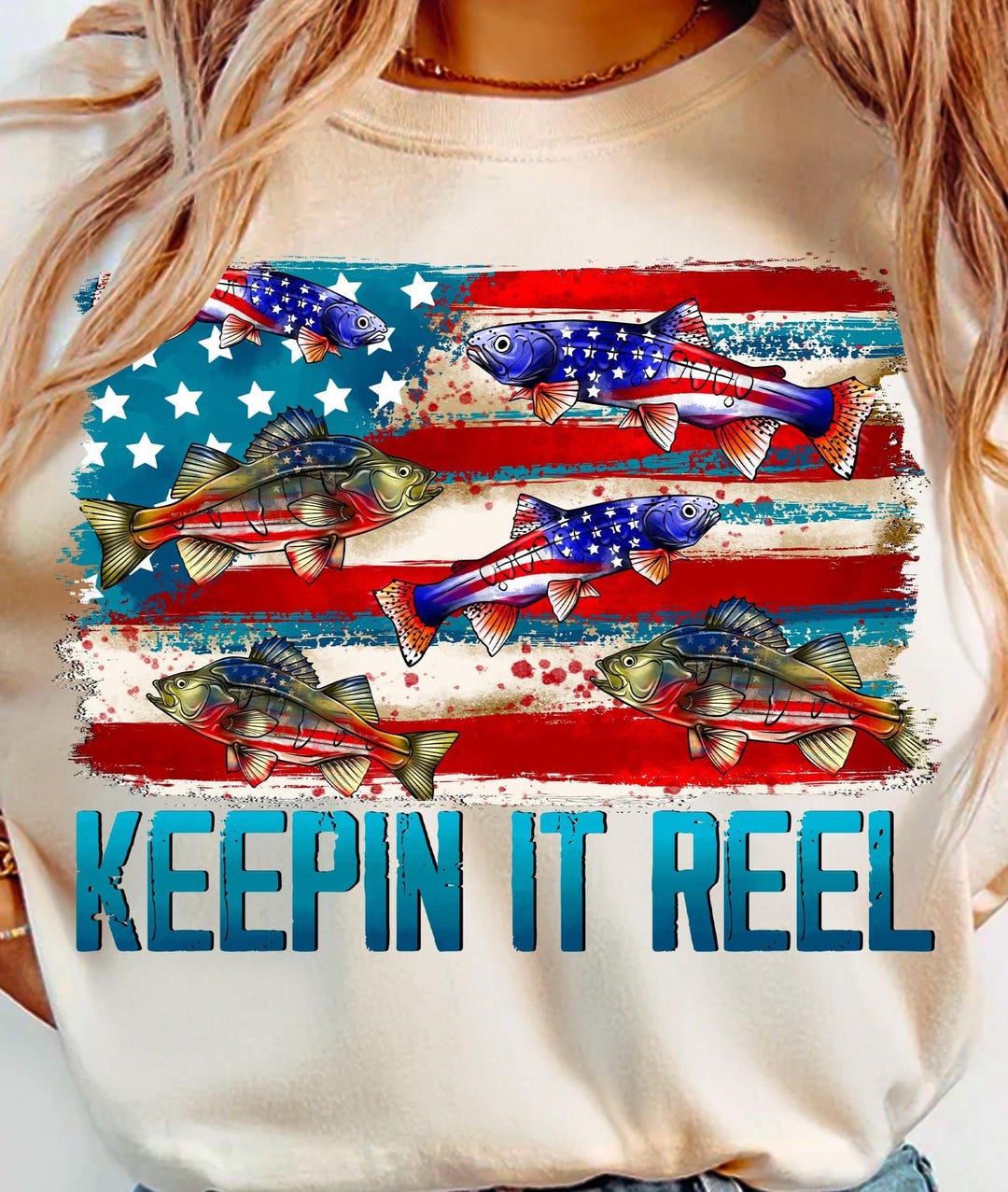 America Fish Flag Png, Keepin' It Reel Png, Fish 4th of July Png ...