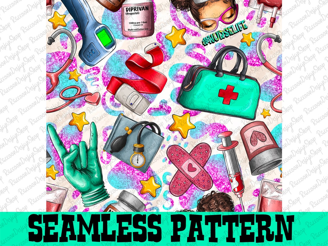 Nursing PNG File, Medical Seamless Pattern, Healthcare Digital ...