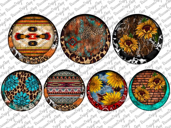 Western Car Coaster Bundle Templates Design Bundle Cow PNG - Etsy