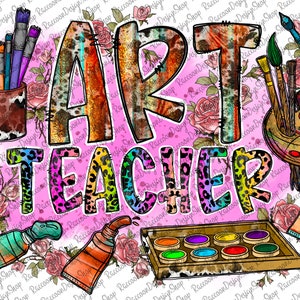 Art Teacher Sublimation PNG Design, Artist, Painting,palette,digital ...