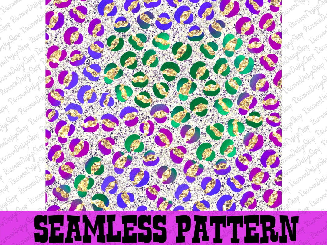 Mardi Gras Leopard Seamless Pattern Png, Mardi Gras Leopard Digital ...