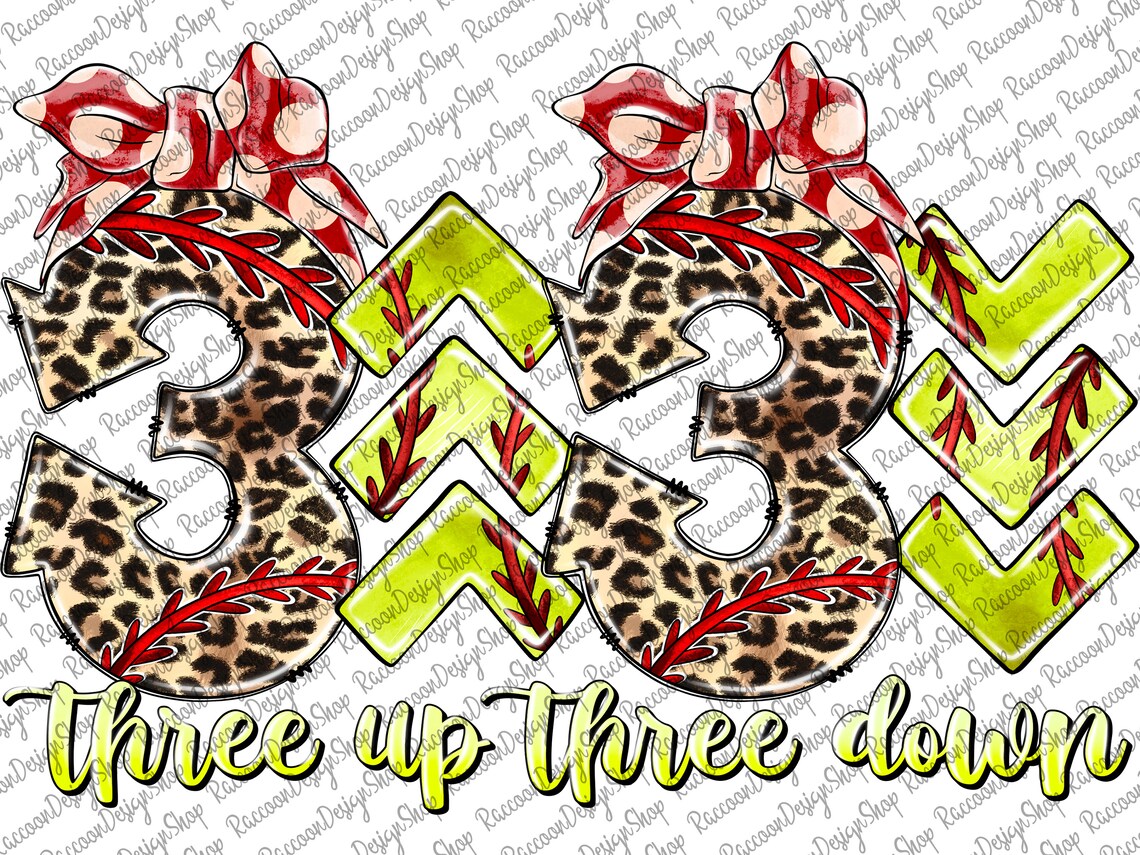 Three up Three Down Png, Game Day Png, Softball Png, Softball Mom ...