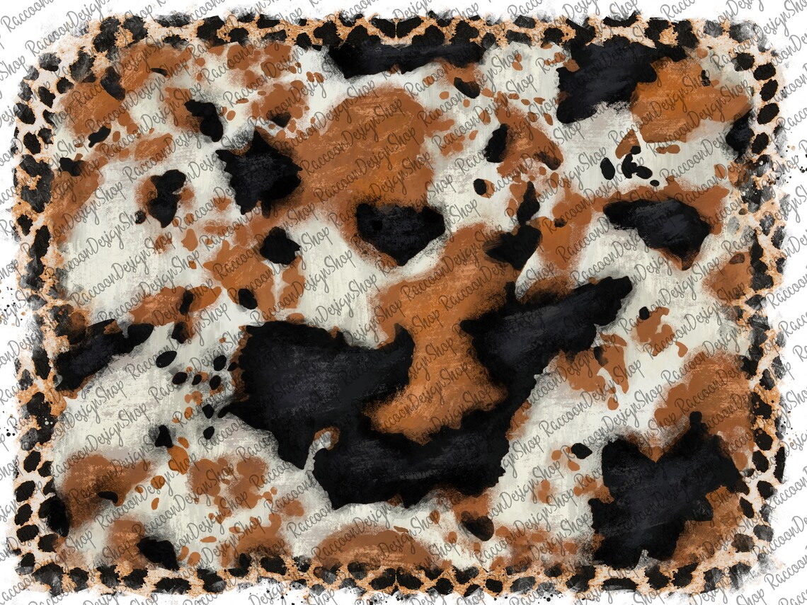 Western Cowhide Leopard Background PNG Western Pngwestern | Etsy