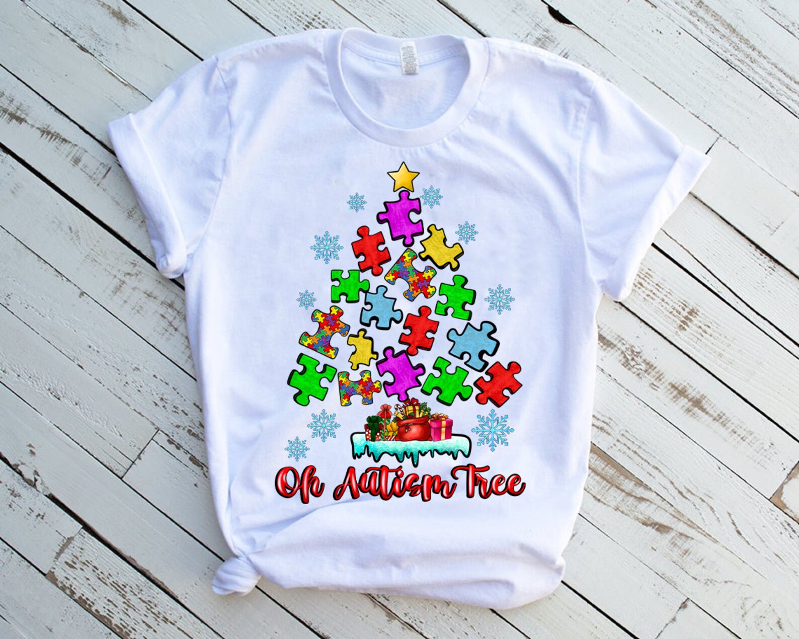 Oh Autism Tree Png Christmas Puzzle Pieces Png Merry - Etsy