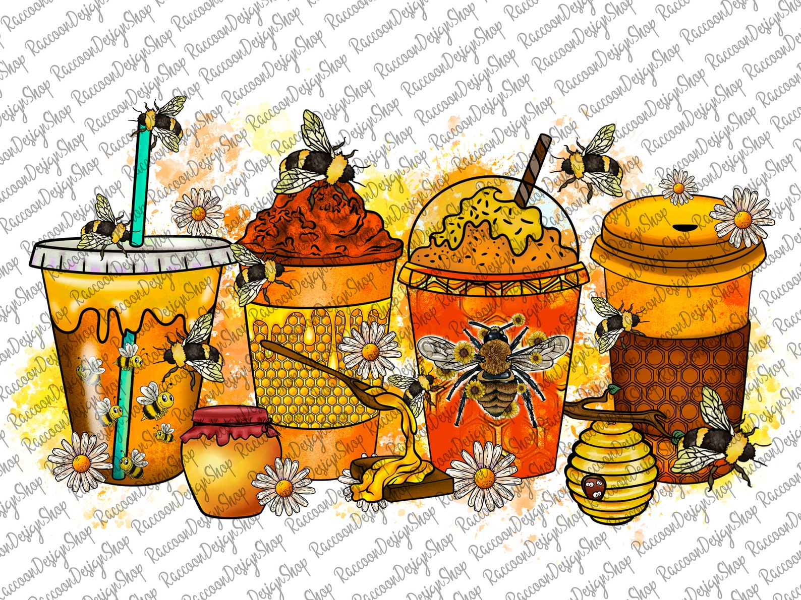 Bee Drink Png, Sublimation Design, Bee Coffee, Drink Png, Bee Kind, Bee ...