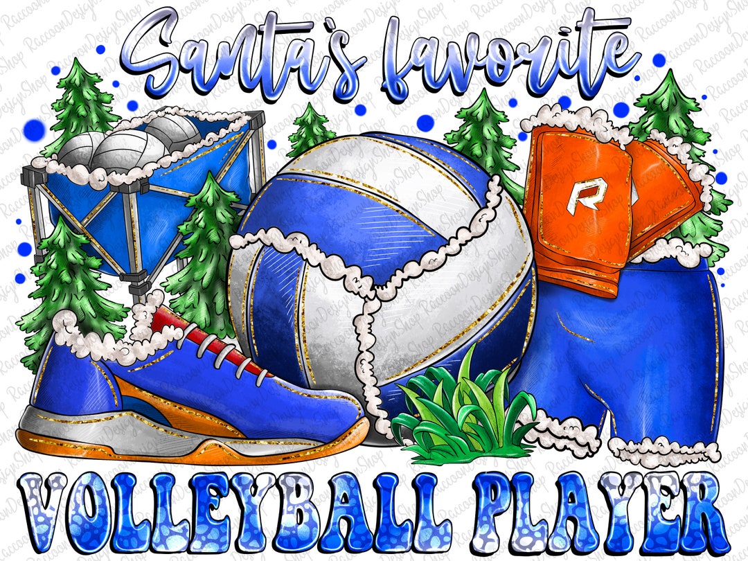 Santa's Favorite Volleyball Player for Christmas Png Sublimation Design ...