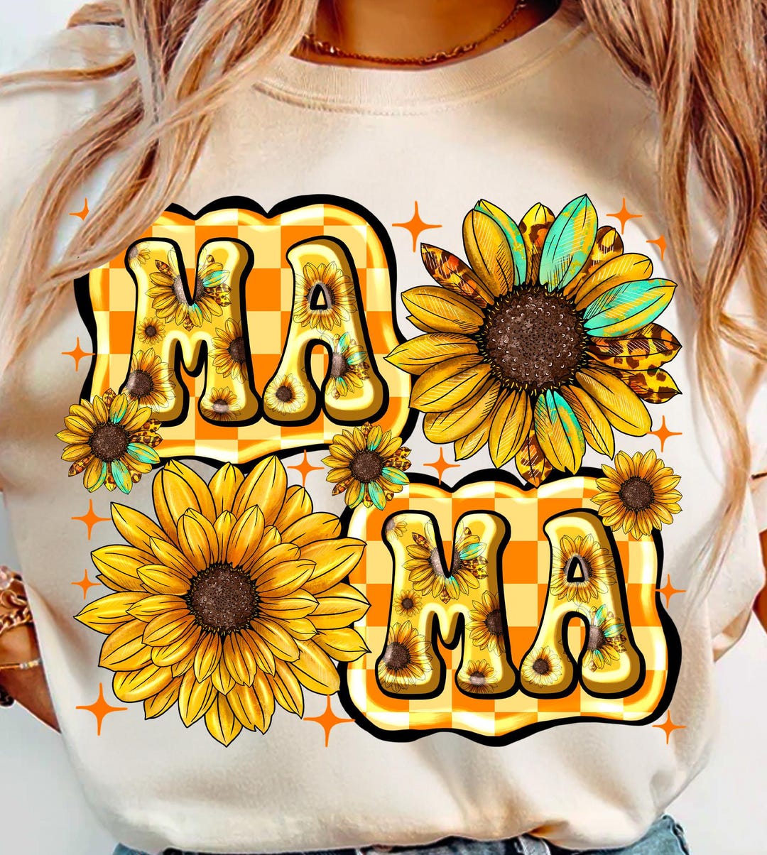 Mama Sunflower Png, Mama Sunflower PNG, Sunflower Sublimation Designs ...