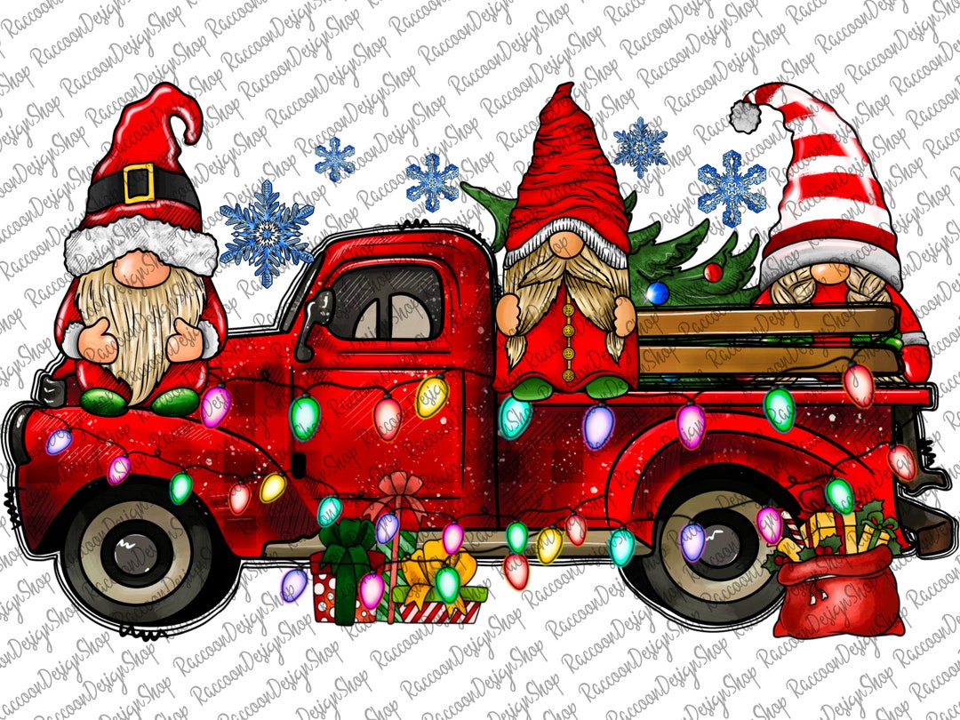 Christmas Gnomes Truck Sublimation Designs Downloads, Digital Download ...