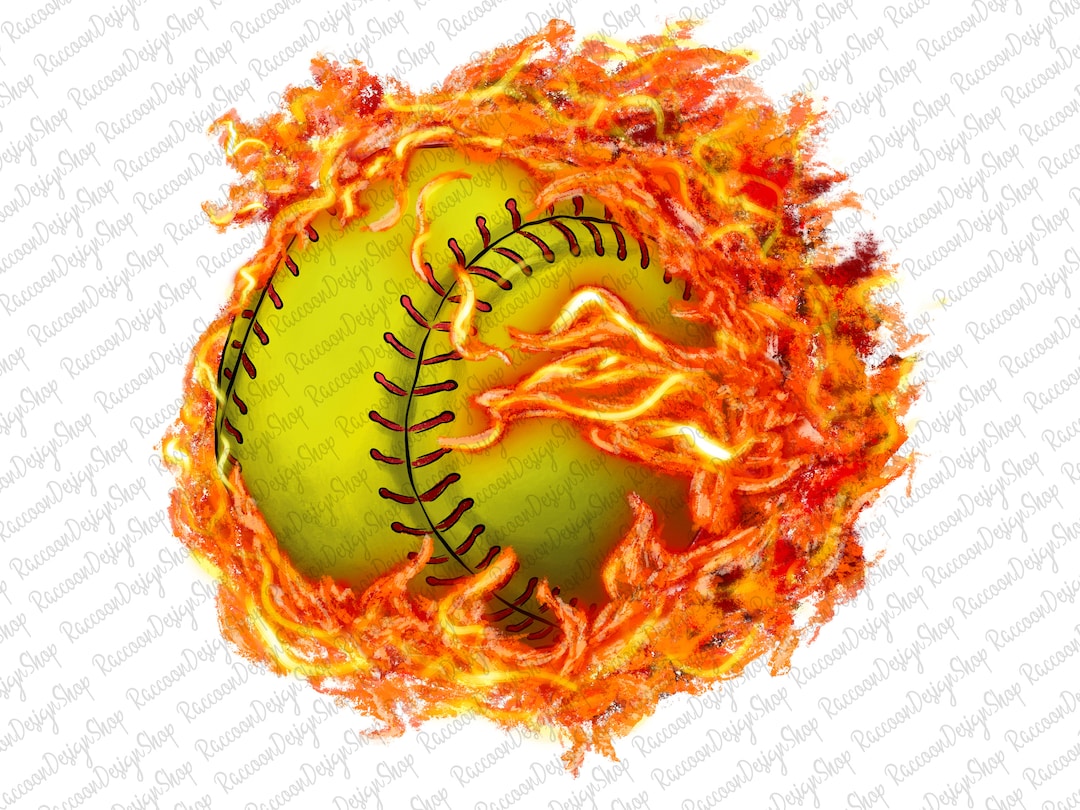 Softball Fire Ball Png,softball Sports Png,softball Sublimation Designs ...