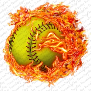 Softball Fire Ball Png,softball Sports Png,softball Sublimation Designs ...