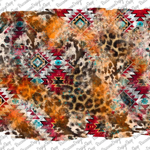 Aztec Background Sublimation Design Leopard and Cowhide PNG - Etsy