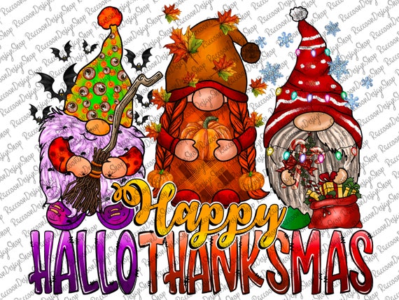 Happy Hallothanksmas Png Gnomes Png Halloween Png Christmas - Etsy Canada