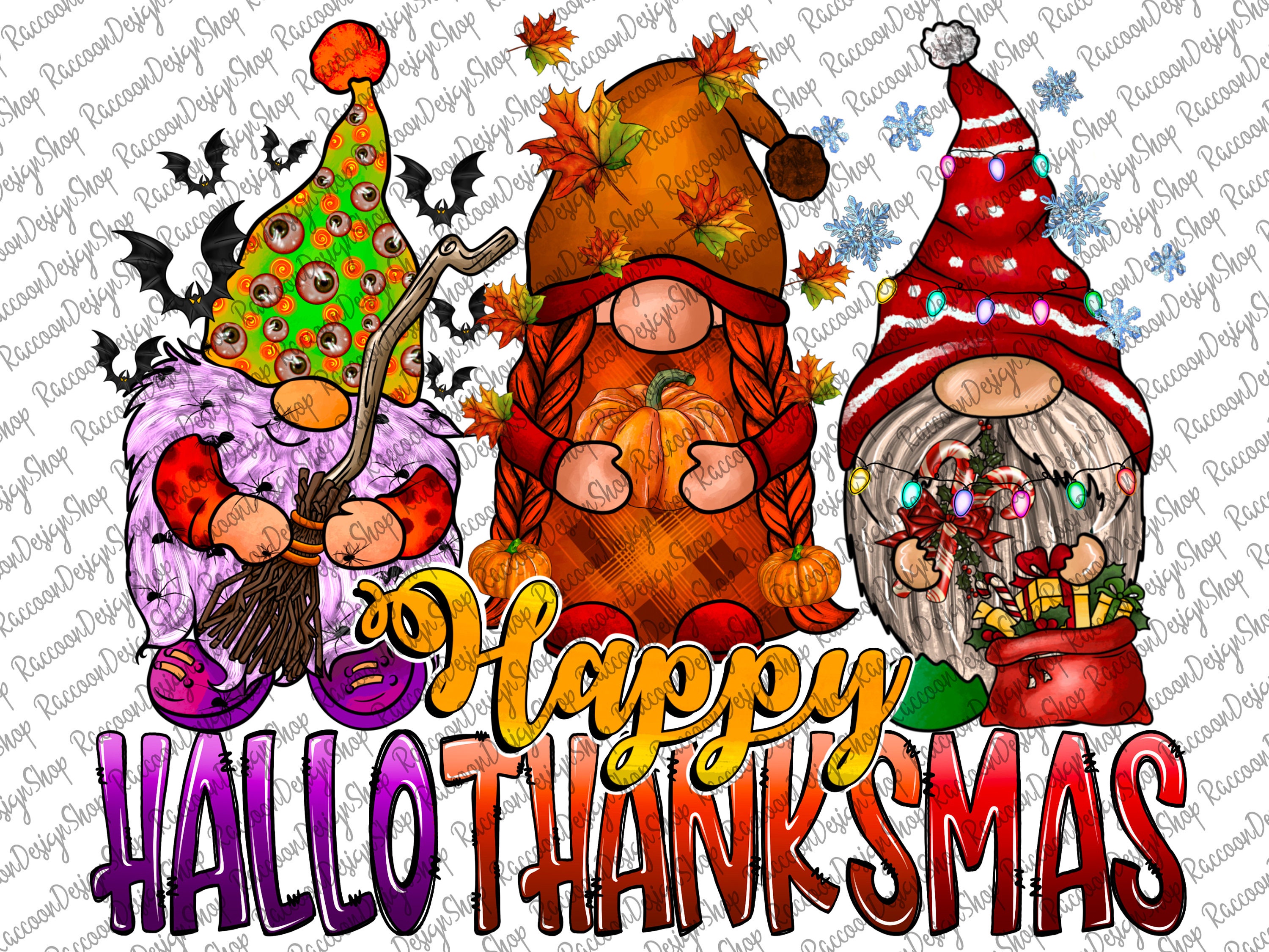 Happy Hallothanksmas Png Gnomes Png Halloween Png Christmas - Etsy